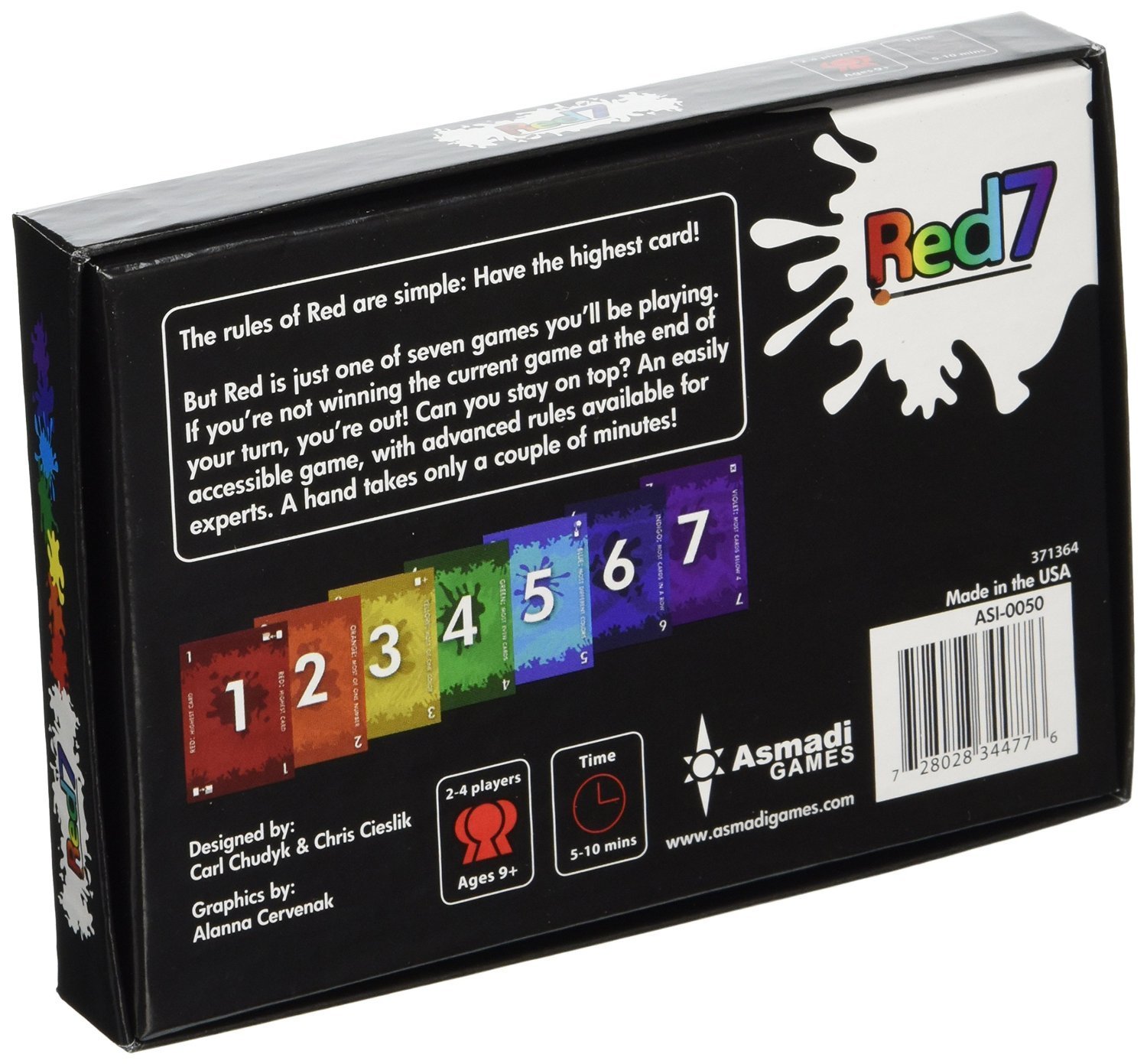 Asmadi Games ASI-0050 Red7 Card Game , Black