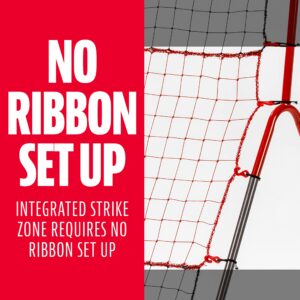 Franklin Sports Baseball Pitching Target and Rebounder Net - 2-in-1 Switch Hitter Pitch Trainer + Pitchback Net - Pitching Target with Hitter + Strikezone, Red