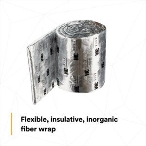 3M Fire Barrier Duct Wrap 615+, Space-Saving, Commercial Kitchen Grease and Ventilation Ducts Applications, 24 in x 25 ft, 1 Roll