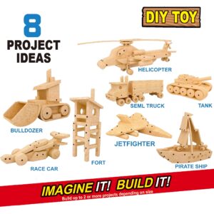 Real Construction Deluxe Workshop – 90 Piece Kids Tool Playset for Teaching Carpentry and Engineering with 8 Project Plans, Safe Faux Foam Wood, and Realistic Tools for Creative Building Fun