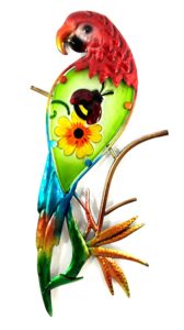 bejeweled display® parrot w/glass wall art plaque & home decor