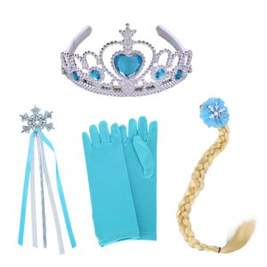 butterfly craze 4-piece accessory set - includes a tiara, gloves, wand & braid for ice queen dress up, costume parties, playtime, & pretend play for toddlers, unleash your child's inner snow princess