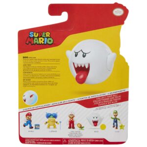 Super Mario Action Figure 4 Inch Boo Collectible Toy with Coin Accessory