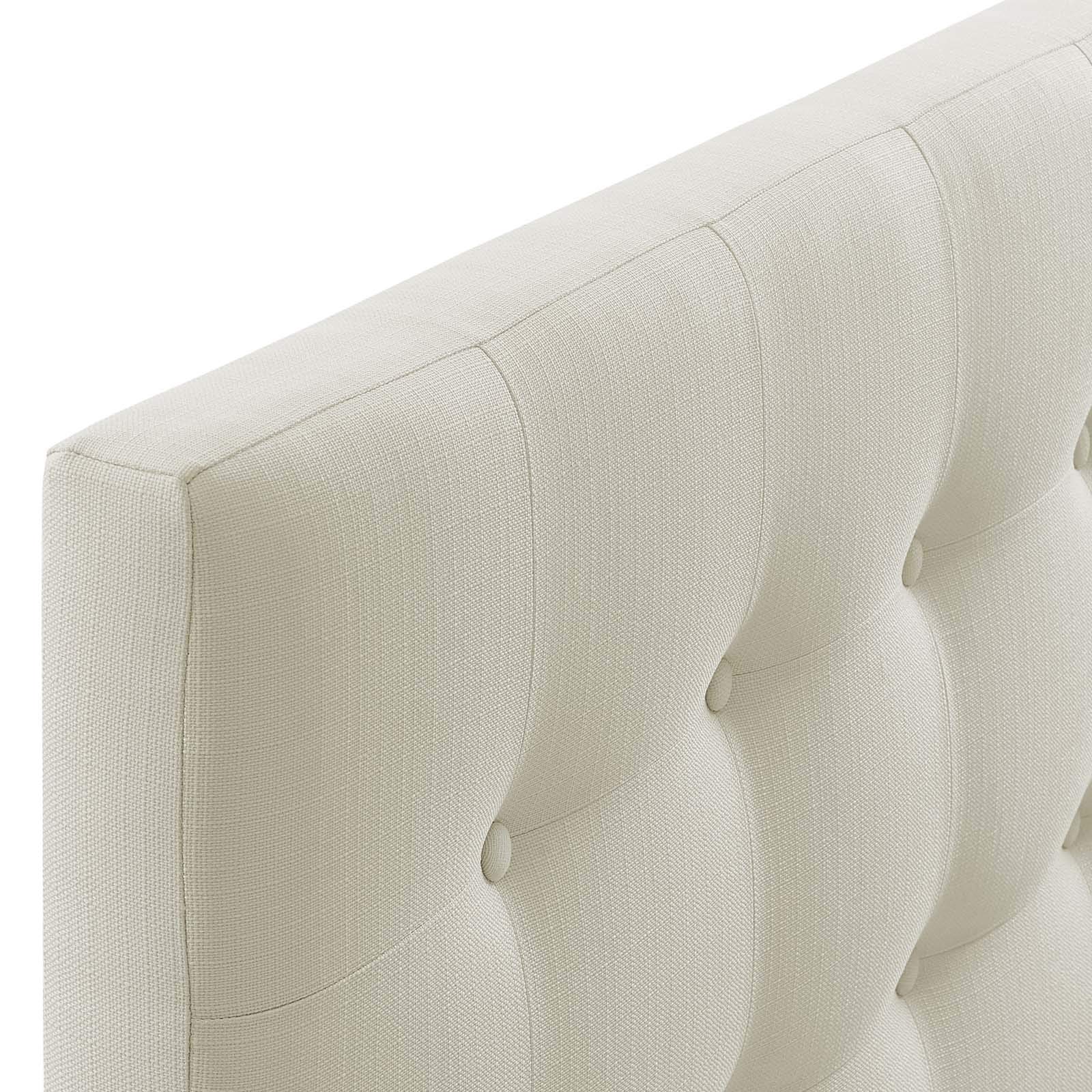 Modway Emily Tufted Button Linen Fabric Upholstered King Headboard in Ivory