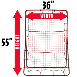 Franklin Sports Baseball Pitching Target and Rebounder Net - 2-in-1 Switch Hitter Pitch Trainer + Pitchback Net - Pitching Target with Hitter + Strikezone, Red