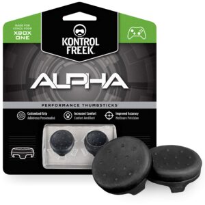 kontrolfreek alpha for xbox one controller | performance thumbsticks | 2 low-rise concave | green (black)