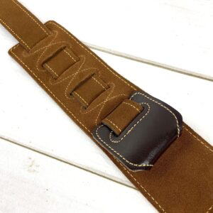 Walker & Williams Super Wide 4" Dark Brown Double Premium Padded Top Grain Leather Guitar Strap For Acoustic, Electric, And Bass Guitars