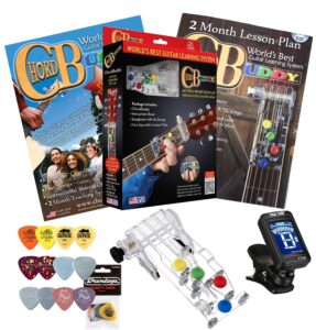 chord buddy guitar learning system with true tune chromatic tuner & picks package - play guitar today with this shark tank chordbuddy product