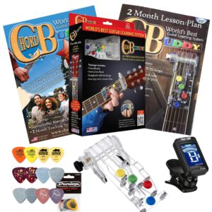 Chord Buddy Guitar Learning System with True Tune Chromatic Tuner & Picks Package - Play Guitar Today with this Shark Tank ChordBuddy Product