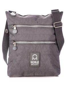 womens crinkle nylon bff crossbody handbag - dark grey