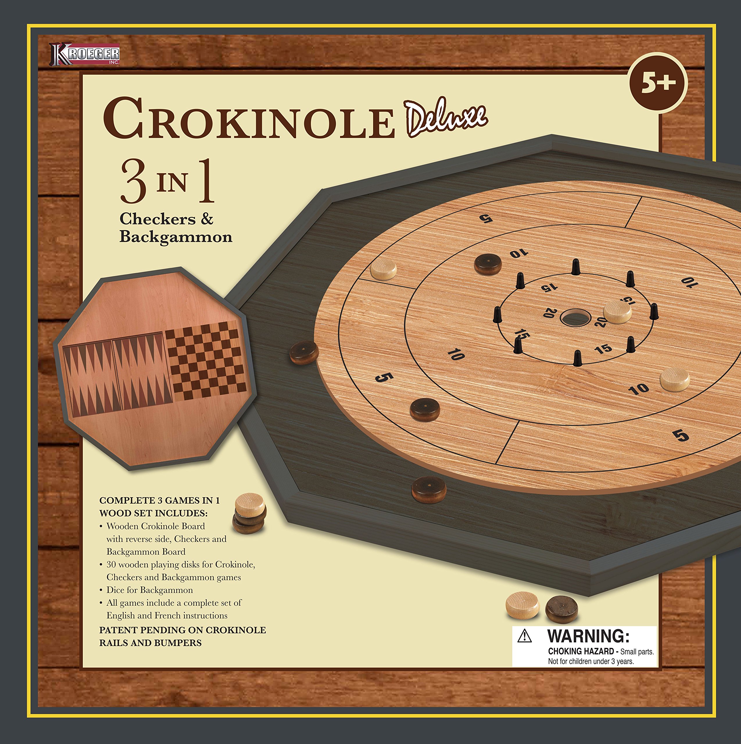 Crokinole Deluxe 3 in 1