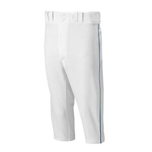 mizuno mens premier short piped pant, white/navy, medium us