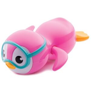 munchkin® wind up swimming penguin baby and toddler bath toy, pink