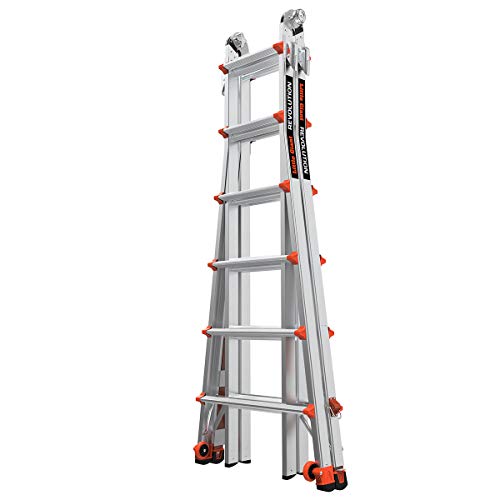 Little Giant Ladders, Revolution with Ratchet Levelers, M26, 26 ft, Multi-Position Ladder, Ratchet™ leg levelers, Aluminum, Type 1A, 300 lbs weight rating (12026-801)