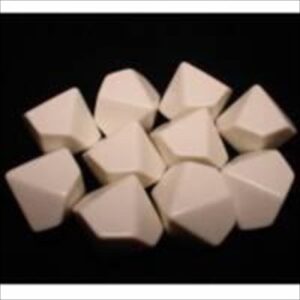 opaque: poly ivy blank d10 bag of dice (10)