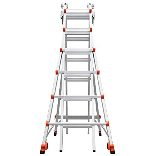 Little Giant Ladders, Revolution with Ratchet Levelers, M26, 26 ft, Multi-Position Ladder, Ratchet™ leg levelers, Aluminum, Type 1A, 300 lbs weight rating (12026-801)