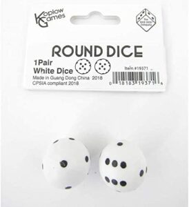 kobold press round d6: 2pc white/black