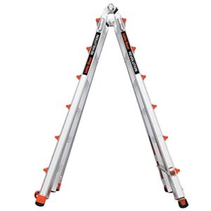 Little Giant Ladders, Revolution with Ratchet Levelers, M26, 26 ft, Multi-Position Ladder, Ratchet™ leg levelers, Aluminum, Type 1A, 300 lbs weight rating (12026-801)