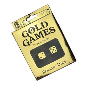 gold games gold dice set 2-pack, play in style, water-resistant luxurious metal alloy, great addition to any game or dice collection, perfect novelty gift