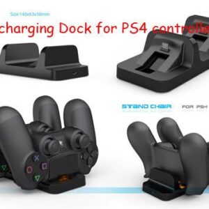 PS4 Controller Charger, Megadream Dual USB Charging Docking Station Stand for Sony Playstation 4 PS4, PS4 Slim, PS4 Pro Dualshock 4 Controller – Black