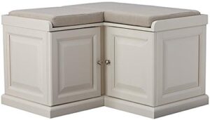 home decorators collection walker corner bench, 20" hx30 wx30 d, white