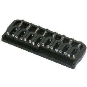 hipshot 41080b 8-string hardtail fixed electric guitar bridge .125" - black