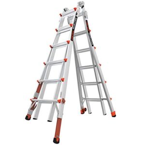 little giant ladders, revolution with ratchet levelers, m26, 26 ft, multi-position ladder, ratchet™ leg levelers, aluminum, type 1a, 300 lbs weight rating (12026-801)