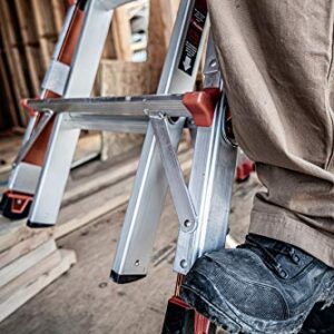 Little Giant Ladders, Revolution with Ratchet Levelers, M26, 26 ft, Multi-Position Ladder, Ratchet™ leg levelers, Aluminum, Type 1A, 300 lbs weight rating (12026-801)