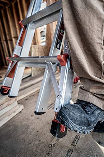 Little Giant Ladders, Revolution with Ratchet Levelers, M26, 26 ft, Multi-Position Ladder, Ratchet™ leg levelers, Aluminum, Type 1A, 300 lbs weight rating (12026-801)