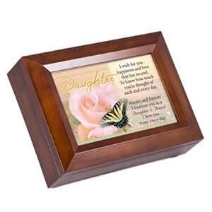 cottage garden daughter dark wood finish jewelry music box - plays tune you are my sunshine