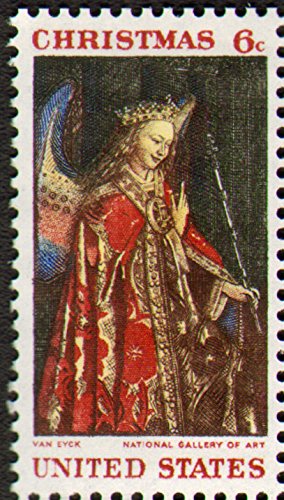 Christmas Angel Gabriel "The Annunciation" by Jan Van Eyck (Scott #1363) Block of 4 x 6¢ US Postage Stamps