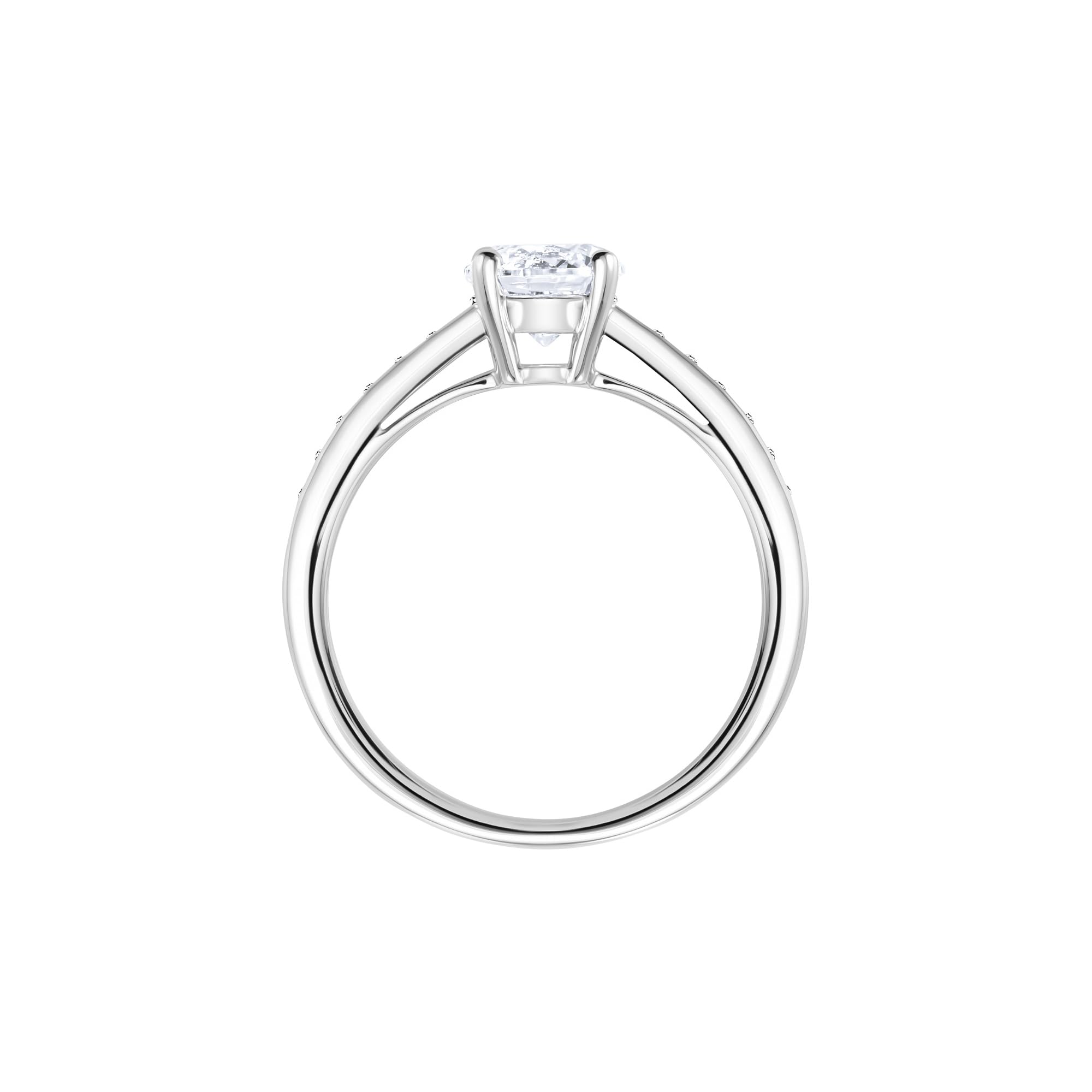 Swarovski Attract Ring, Round Clear Crystal Center Stone with Clear Crystal Pavé on a Rhodium Plated Setting, Size 6