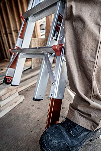 Little Giant Ladders, Revolution with Ratchet Levelers, M26, 26 ft, Multi-Position Ladder, Ratchet™ leg levelers, Aluminum, Type 1A, 300 lbs weight rating (12026-801)