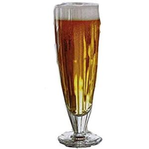 footed pilsner beer glass set by threshold - set of 4 glasses (made in italy) 15.5 fl. oz