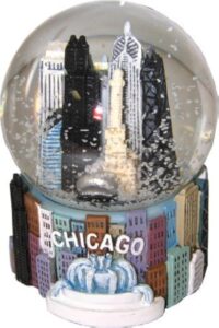 chicago skyline snow globe