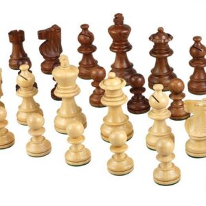 Athena Tournament Chess Inlaid Wood Board Game with Weighted Wooden Pieces, Large 18 x 18 Inch Set