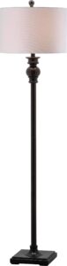 safavieh lighting collection alphie rustic farmhouse ebony 61-inch living room bedroom home office standing floor lamp (led bulb included)