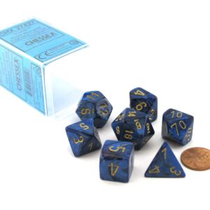 Chessex Polyhedral 7-Die Scarab Dice Set - Royal Blue with Gold CHX 27427