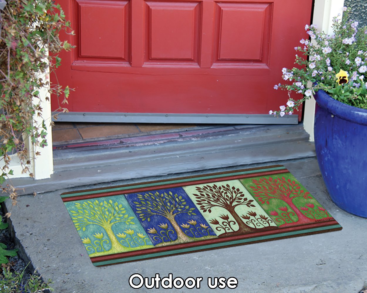 Toland Home Garden 800002 Seasons Spring Summer Door Mat 18x30 Inch Fall Winter Outdoor Doormat for Entryway Indoor Entrance