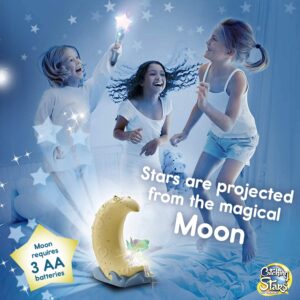 Fotorama Kids Catching Stars Deluxe Game with Two Magic Fairy Wands and Moonlight Star Projector, Perfect Slumber Party Game, Switch to Night Lamp Mode Before Falling Asleep, for Ages 5 and Up