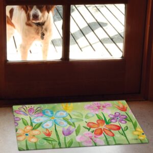 Toland Home Garden 800008 Spring Blooms Spring Door Mat 18x30 Inch Flower Outdoor Doormat for Entryway Indoor Entrance