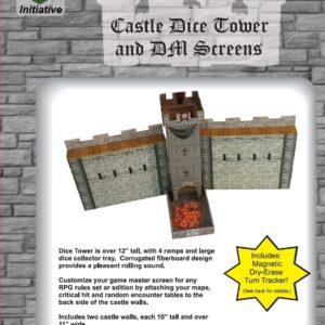 Castle Keep Dice Tower, 2 Castle Wall DM Screens with Magnetic Initiative Turn Tracker