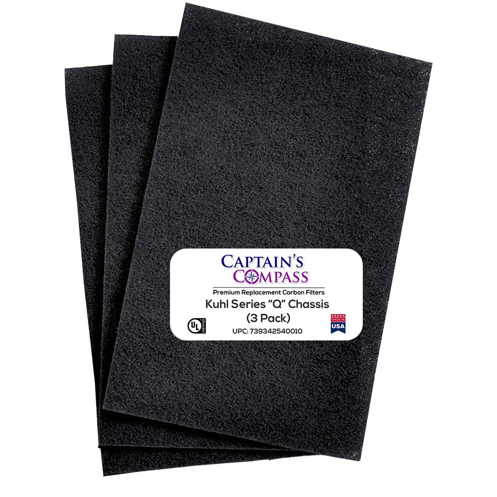 CAPTAIN'S COMPASS Replacement Series Q Carbon Filter 3-Pack for Kuhl and Kuhl+ Series Q Chassis Models (KWCFQ)