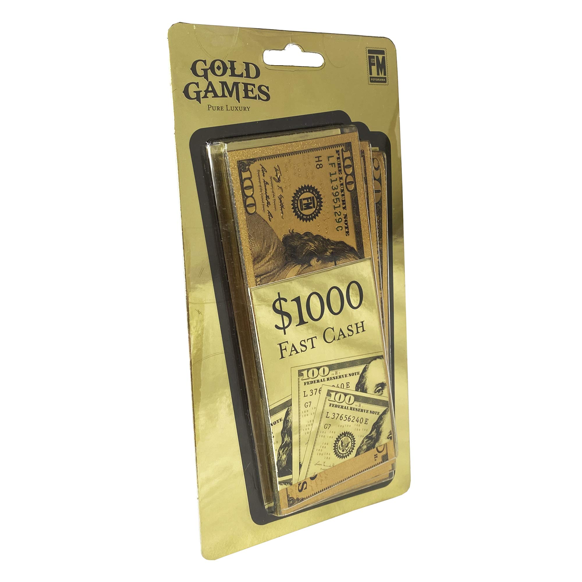 Gold Games Gold Cash, Fake Money, 1000 Dollars of Various Waterproof Gold Bills with Different Faces, Games, Entertainment