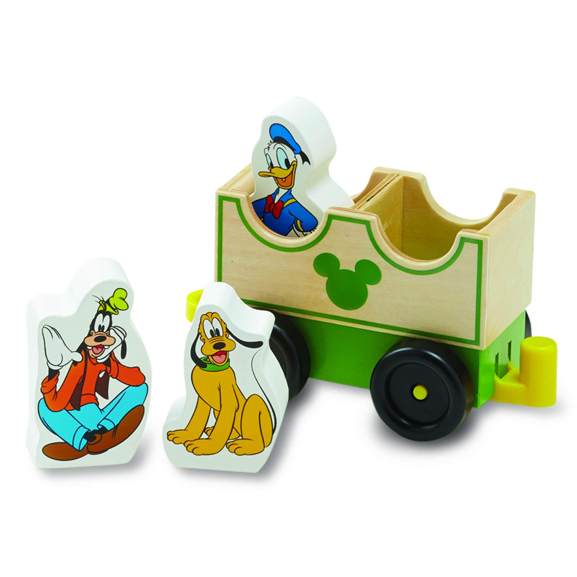 Melissa & Doug Disney Baby Mickey Mouse and Friends All Aboard Wooden Train Toy With 3 Train Cars and 5 Characters