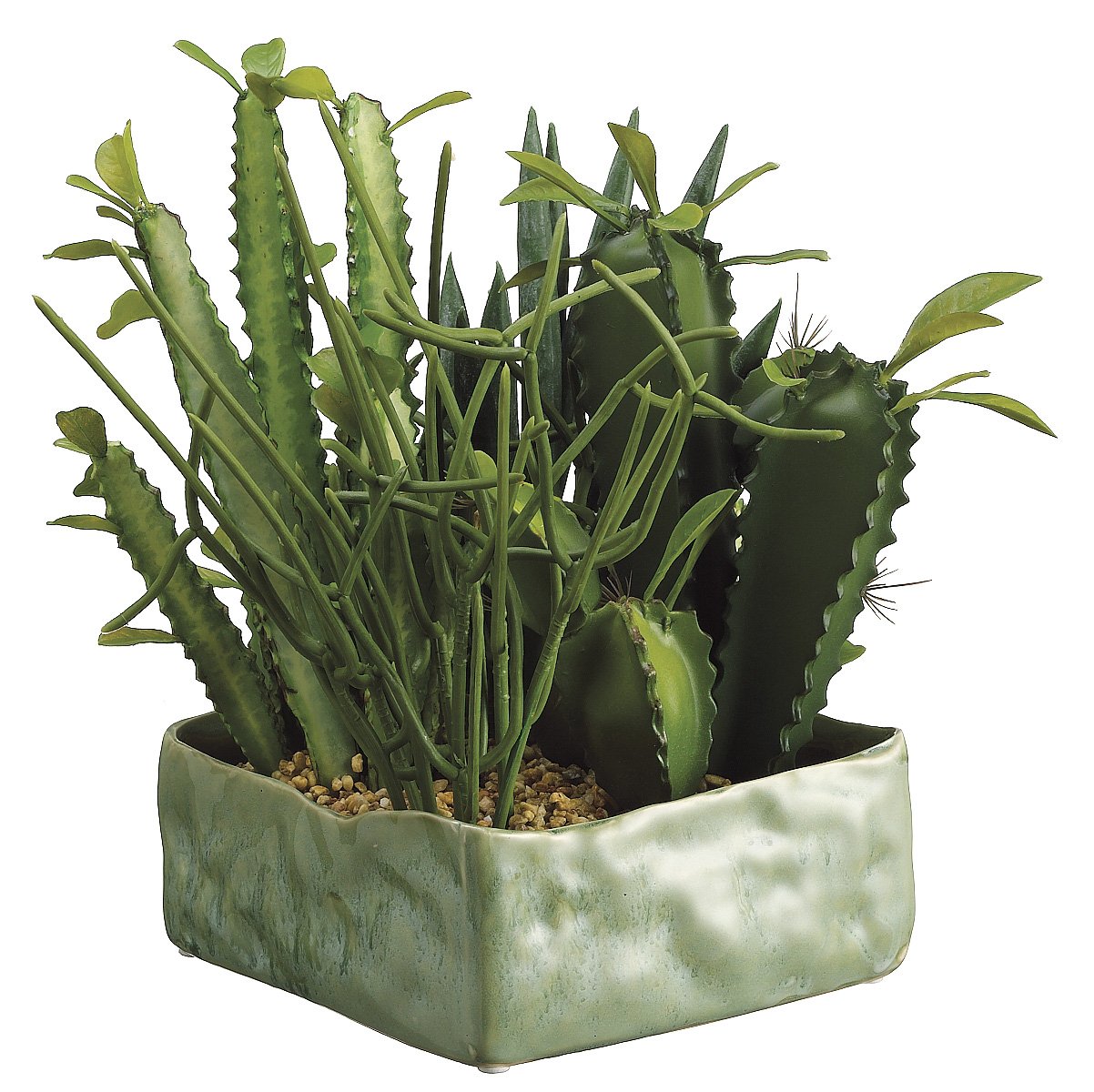 Allstate Floral 12" Artificial Cactus Garden in Ceramic Pot