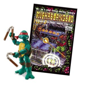 teenage mutant ninja turtles, micro comic series, michelangelo action figure