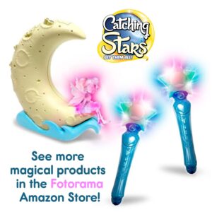 Fotorama Kids Catching Stars Deluxe Game with Two Magic Fairy Wands and Moonlight Star Projector, Perfect Slumber Party Game, Switch to Night Lamp Mode Before Falling Asleep, for Ages 5 and Up