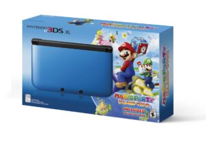 nintendo 3ds xl blue/black limited edition with mario party: island tour game