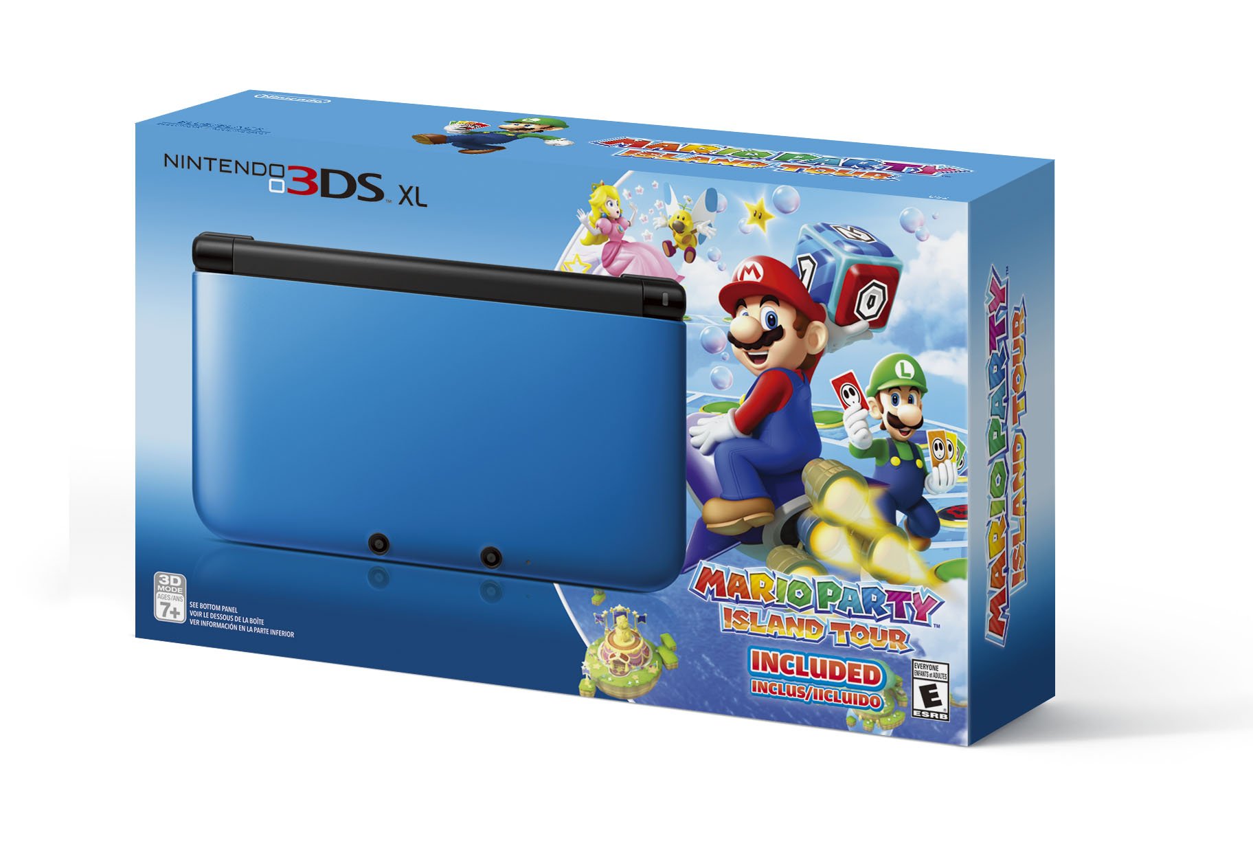 Nintendo 3DS XL Blue/Black Limited Edition with Mario Party: Island Tour Game